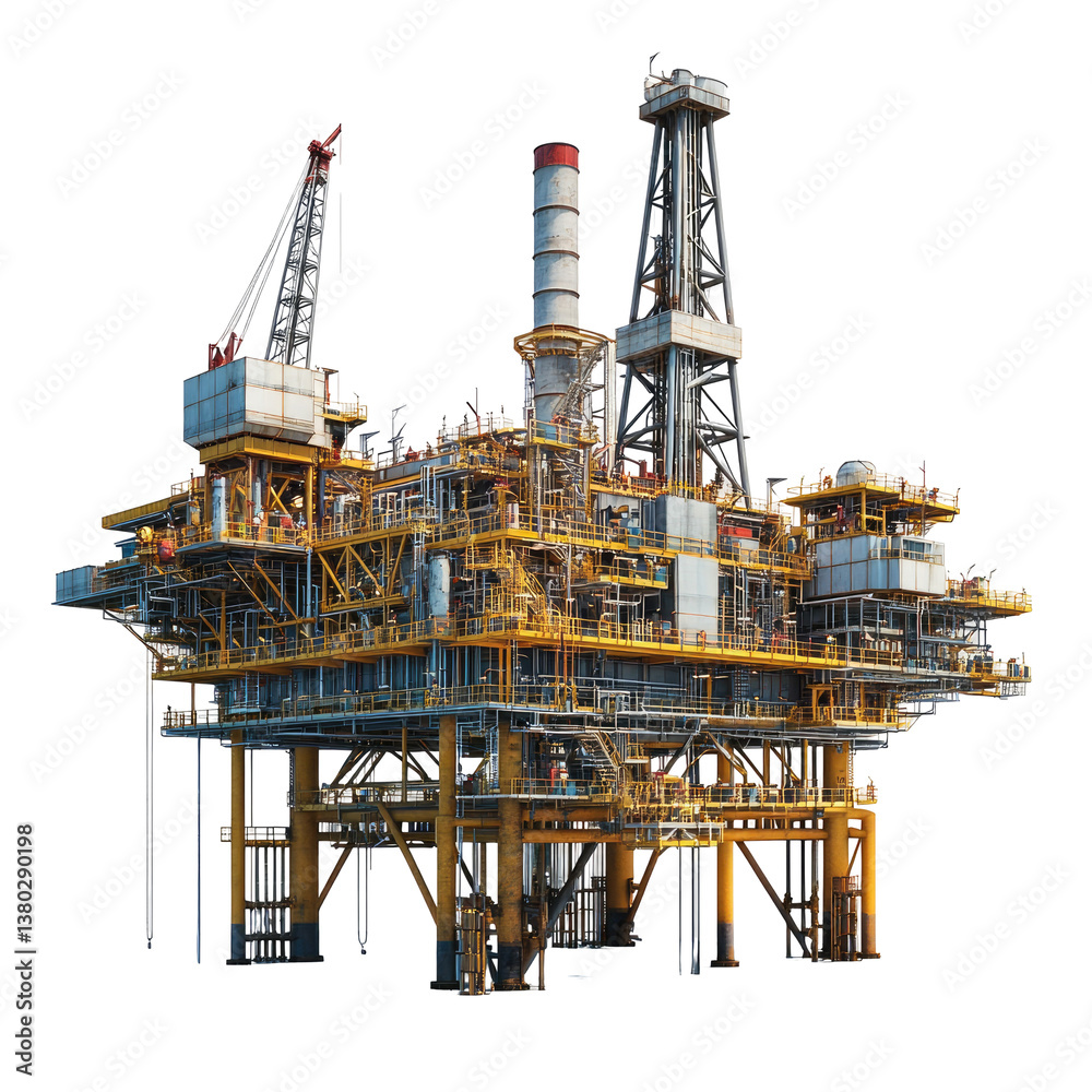 Offshore Oil Rig on transparent background Stock Photo | Adobe Stock