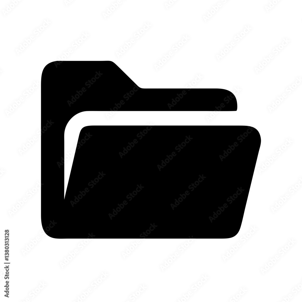 Simple Black Folder Icon A Clean and Minimalist File Storage Symbol ...