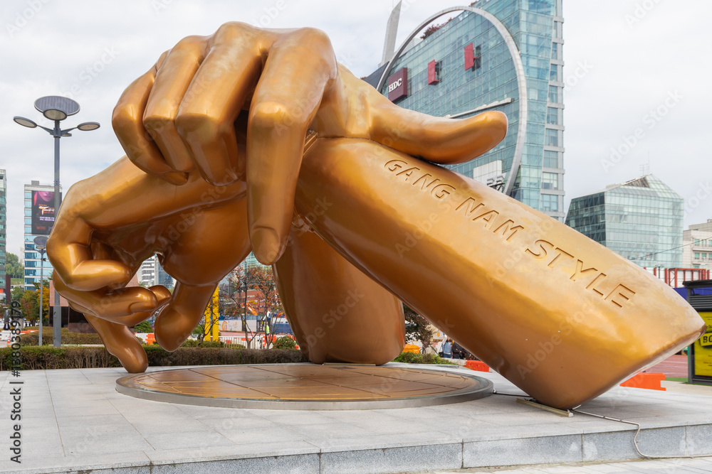 Seoul, South Korea 10-29-2024 The Statue of Gangnam Style is a public ...