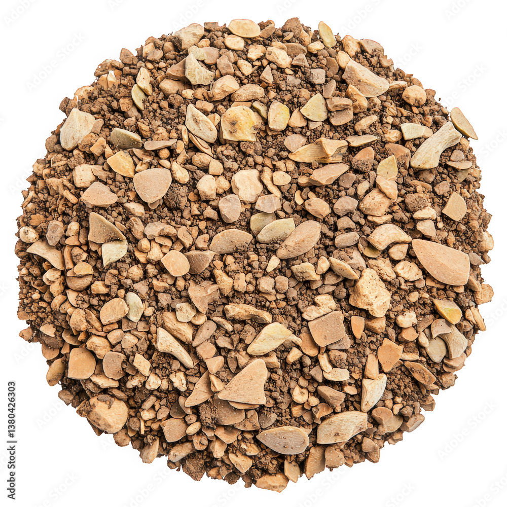 Pile of gravel perfectly positioned on a transparent background for use ...