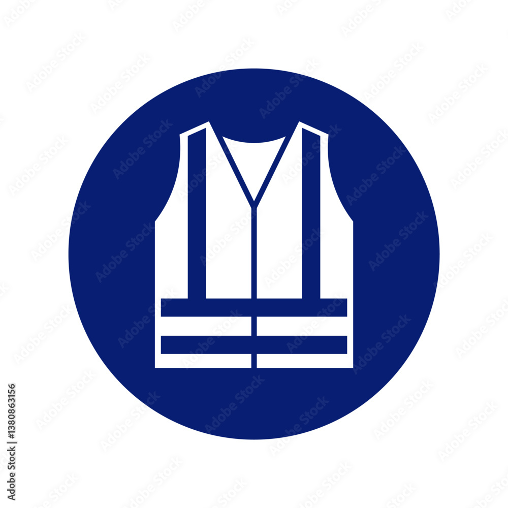 classic safety vest hi vis viz clothing required work site symbol sign ...