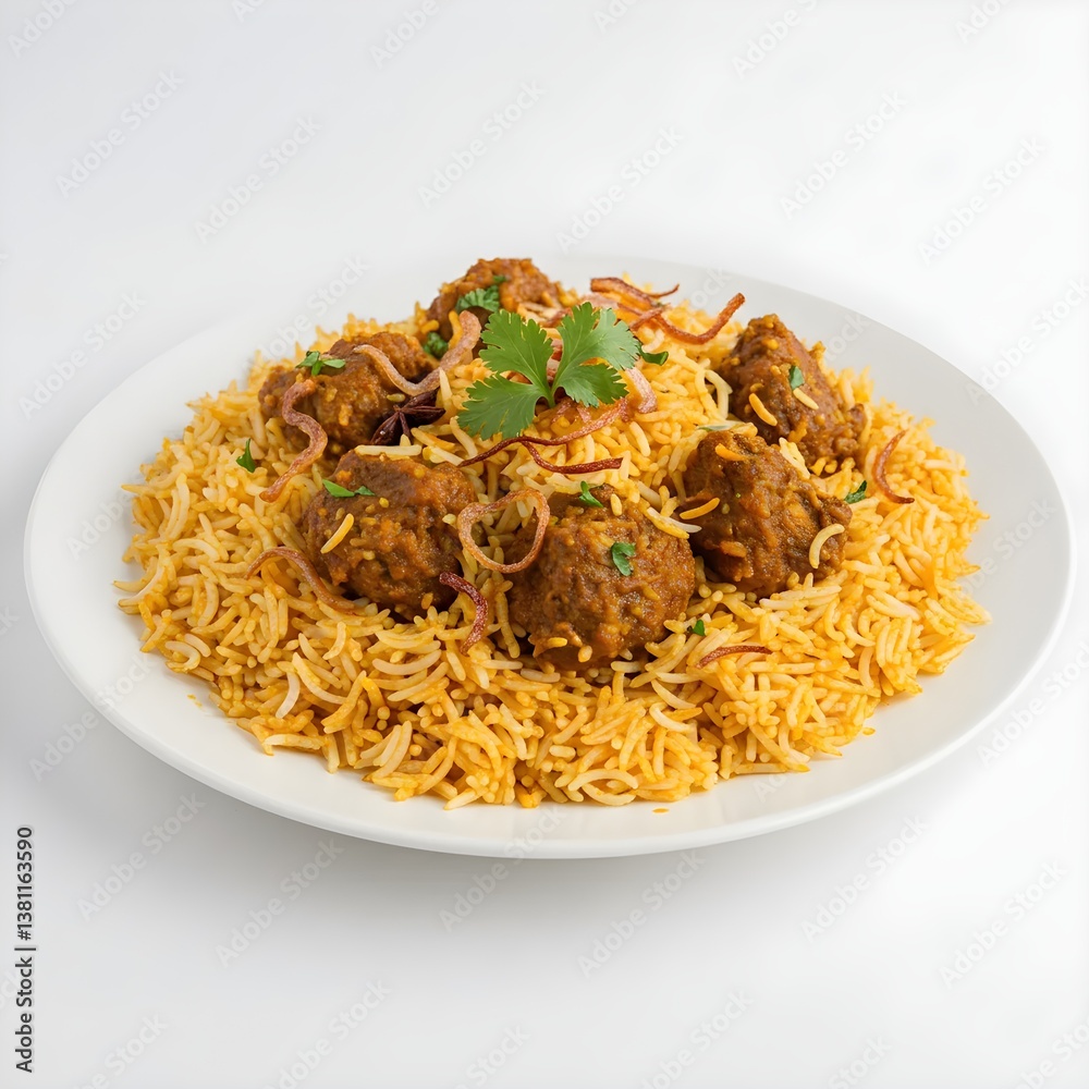 Authentic dum-style chicken biryani featuring long-grain rice, fiery ...