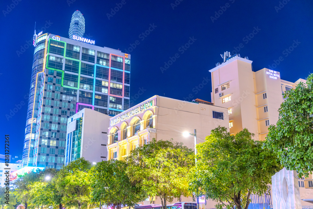 26 March 2025 Old Apartment block and commercial buildings in Saigon ...