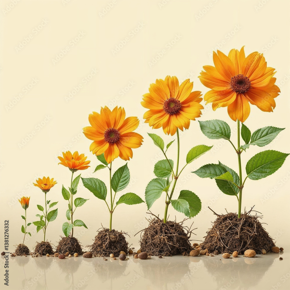 environment day, Plant growth stages from seed to mature plant ...