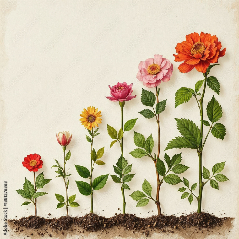 environment day, Plant growth stages from seed to mature plant ...