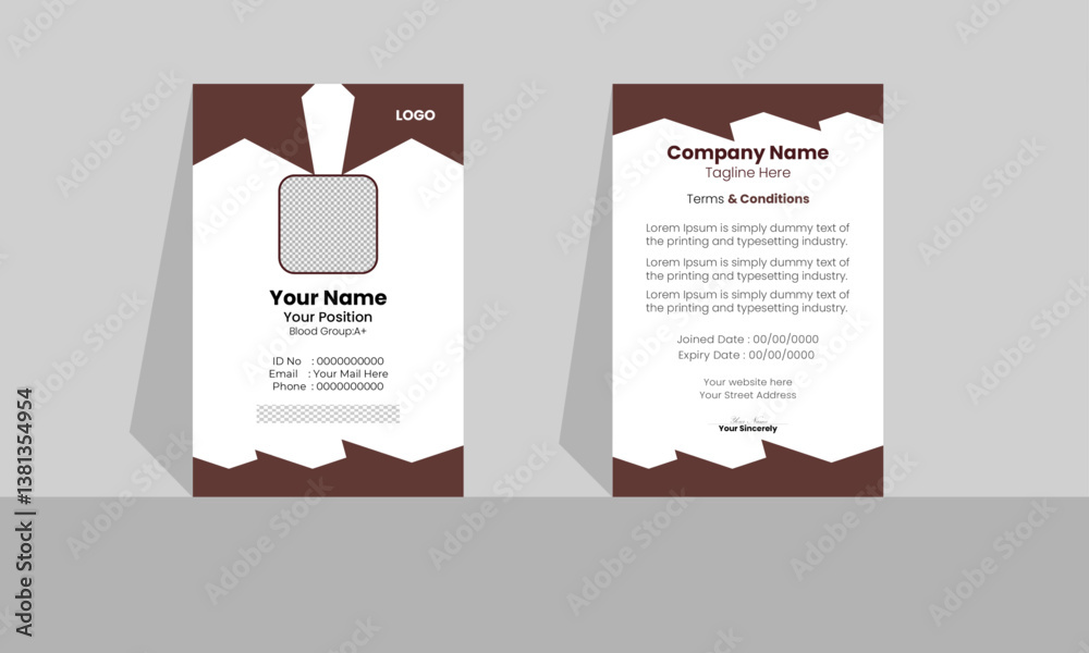 Modern and minimalist Id card design template Stock Vector | Adobe Stock