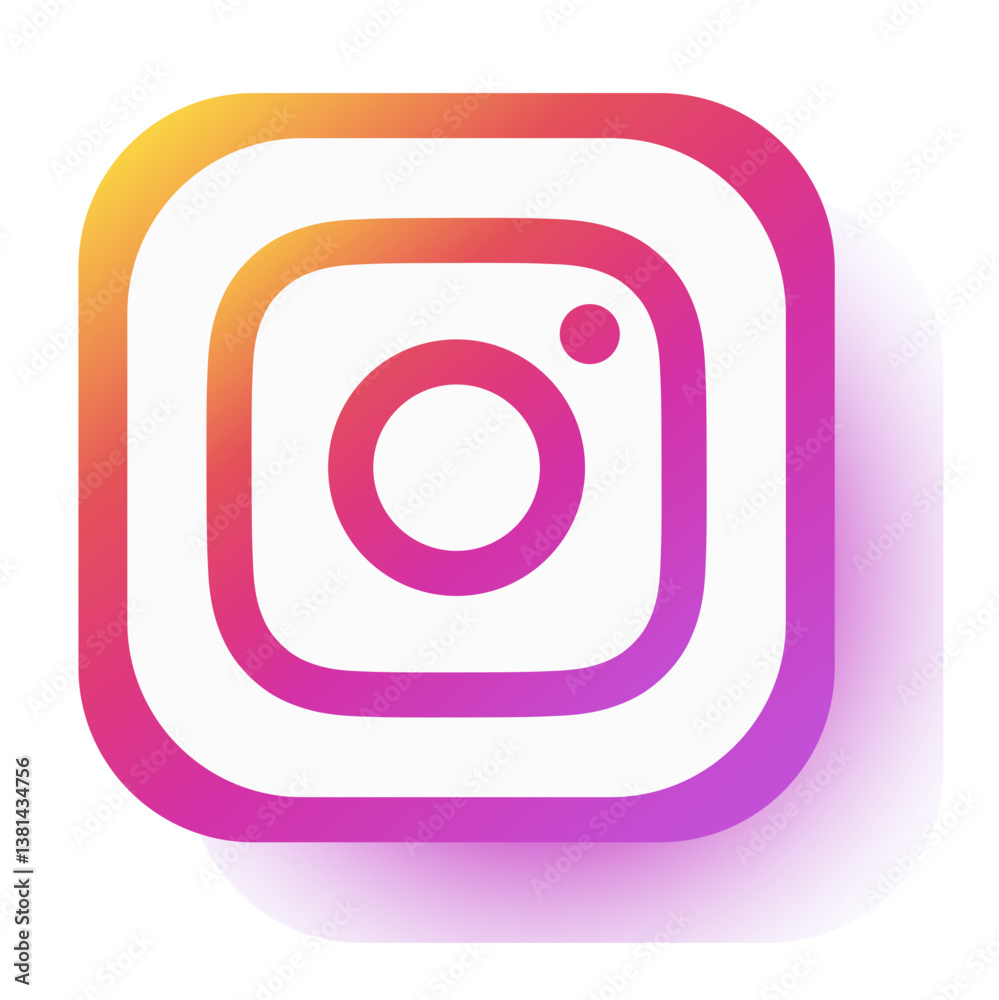 Instagram logo icon set. Instagram icon vector. Instagram button vector ...