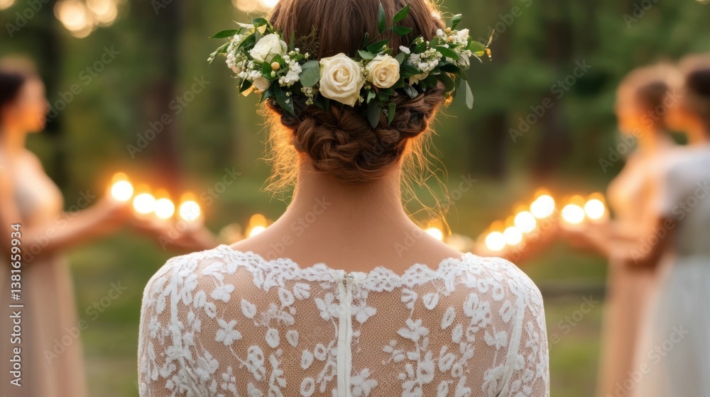 magical forest gathering, a magical forest wedding with flower-crowned ...