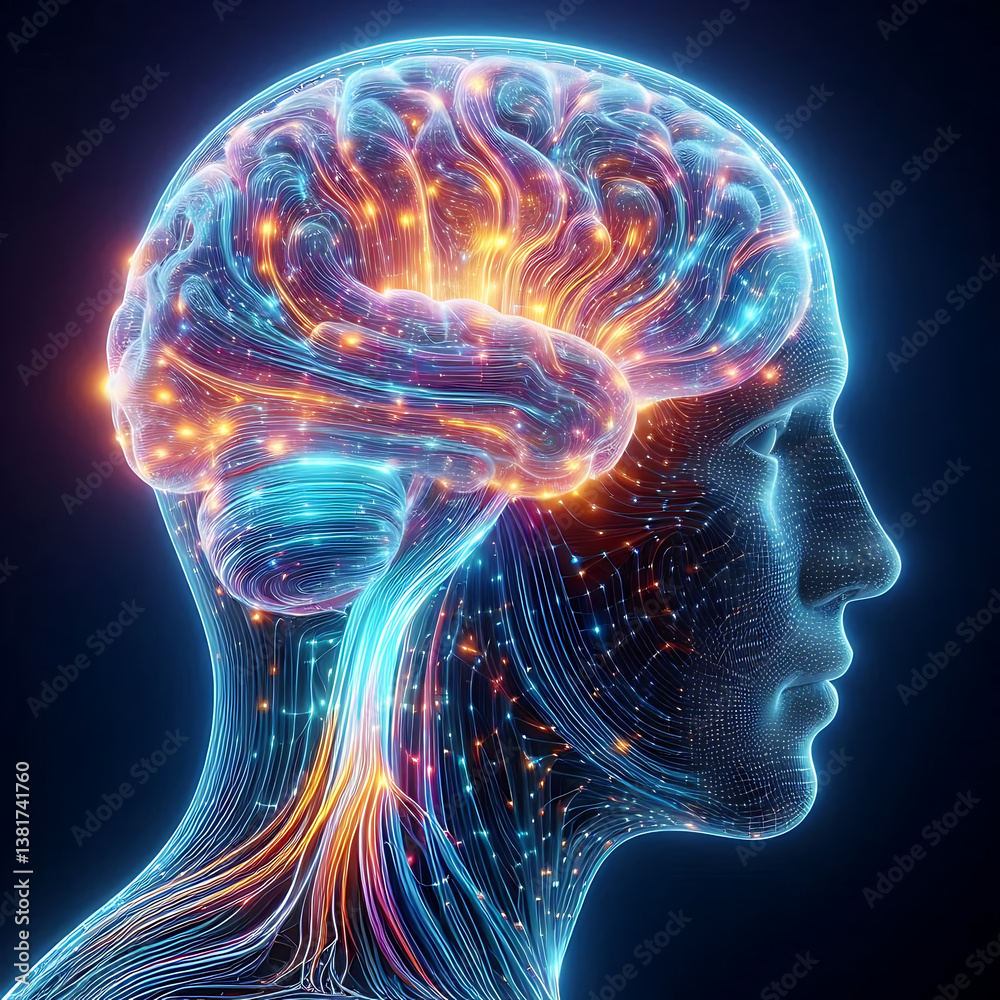 Human brain nervous system anatomy, medical diagram. medically accurate ...