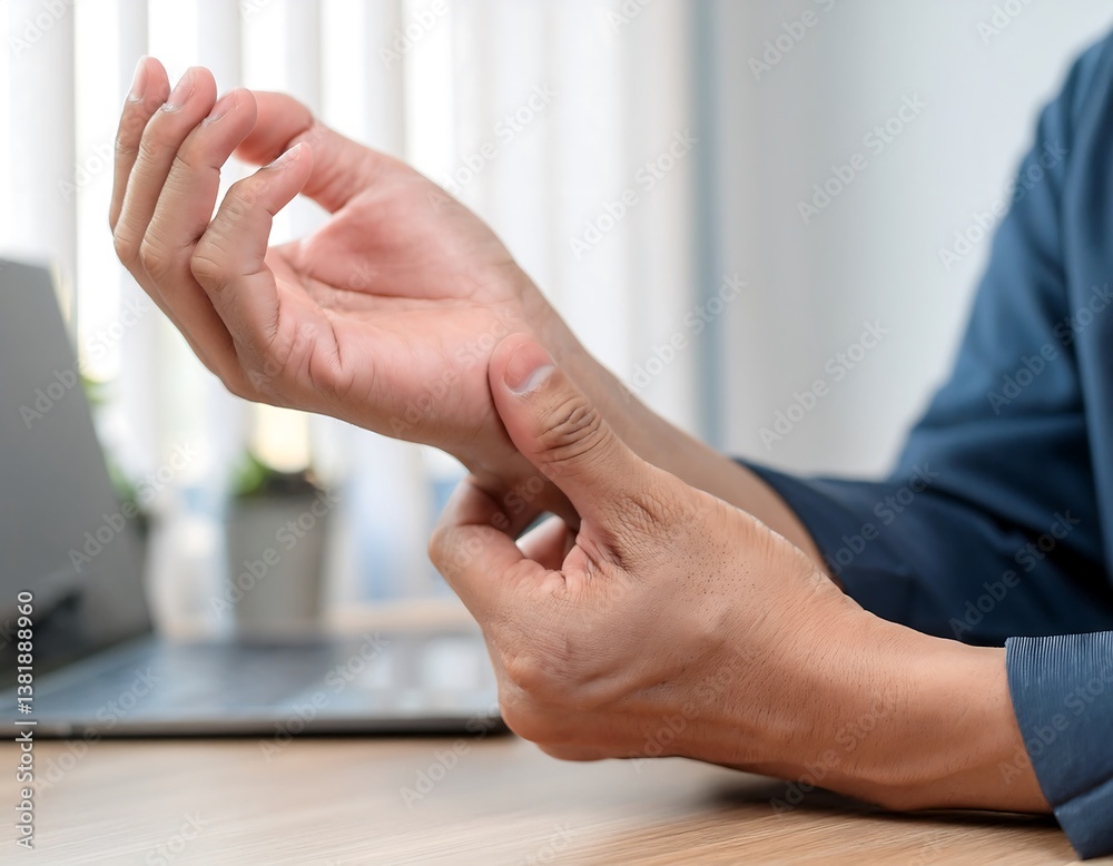 Repetitive Strain Injury – Hand and Wrist Pain While Typing Stock Photo ...