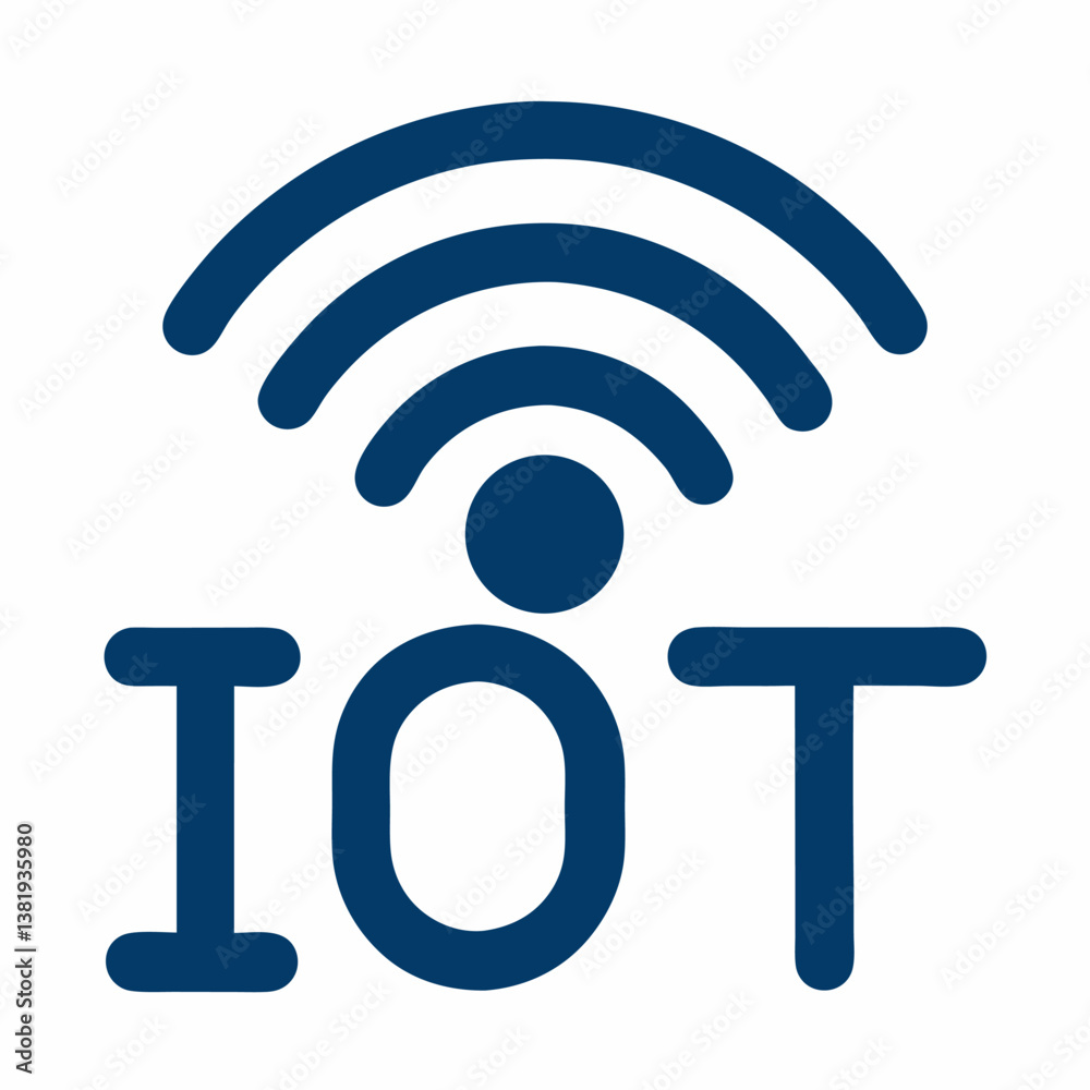 Image vectorielle Stock Internet of Things (IoT) Icon – "IOT" with Wi ...