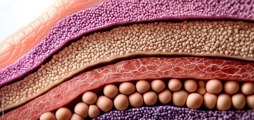 cross section of human skin illustrating epidermis dermis and ...