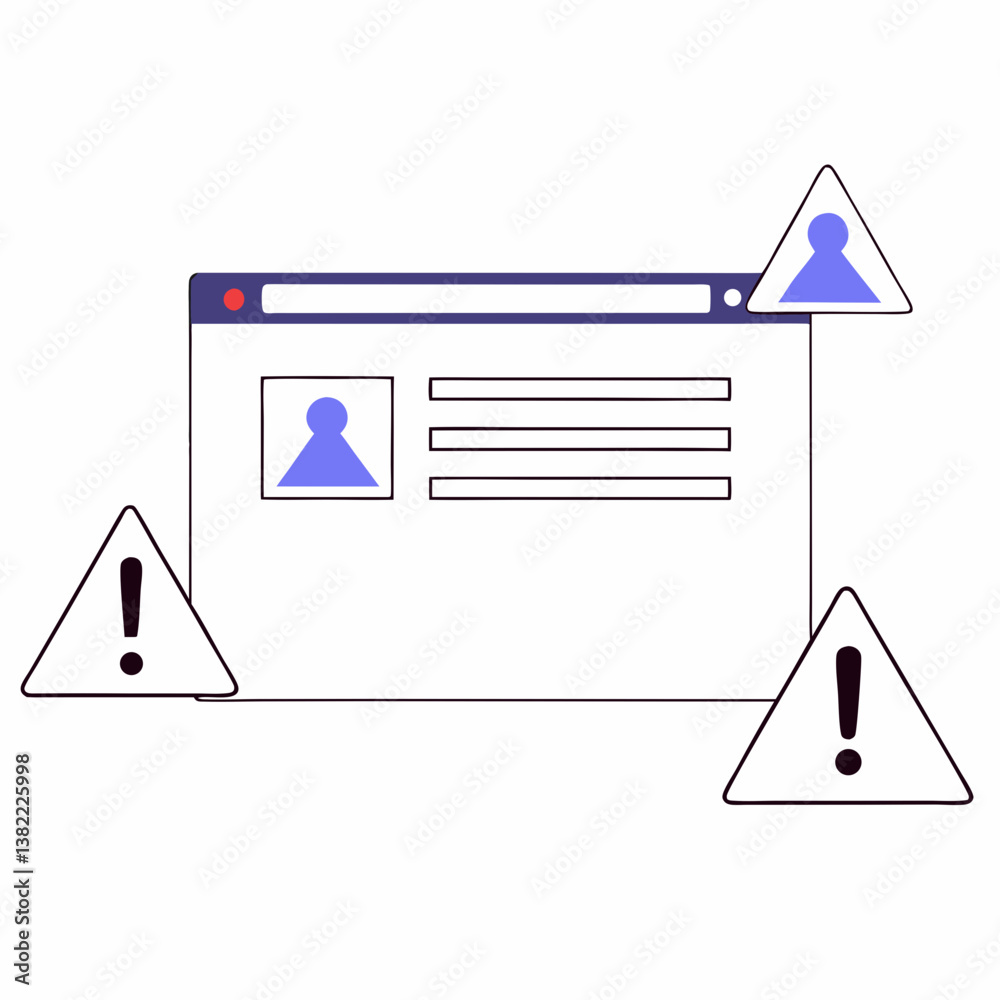 Phishing Website Simulation: A fake website with a warning, symbolizing ...