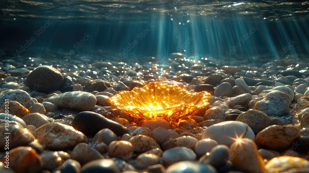Underwater Glow: A mesmerizing underwater scene with sun rays ...