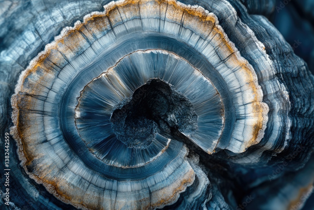 Intricate concentric rings of a geological formation, showcasing shades ...