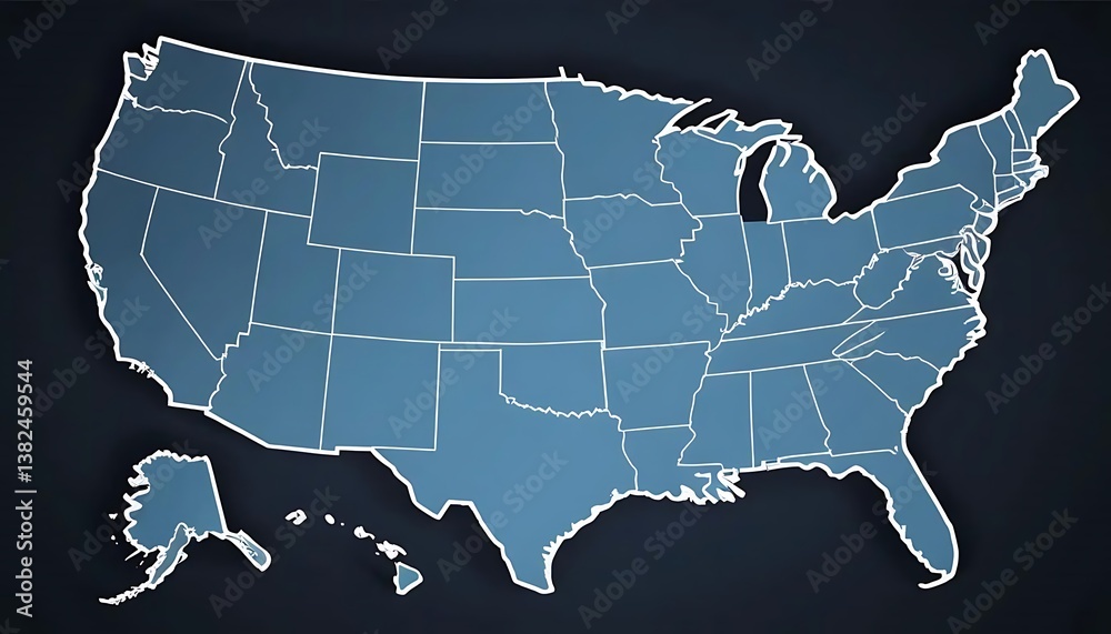 United States Map: A Detailed Visual Representation of the 50 States ...