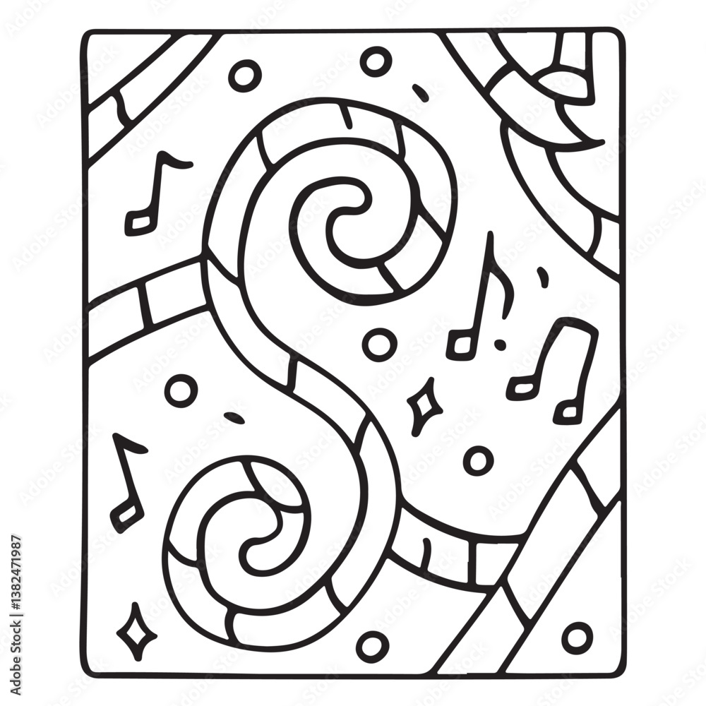 Vector de Stock Comfy patterns coloring page, bold and easy coloring ...