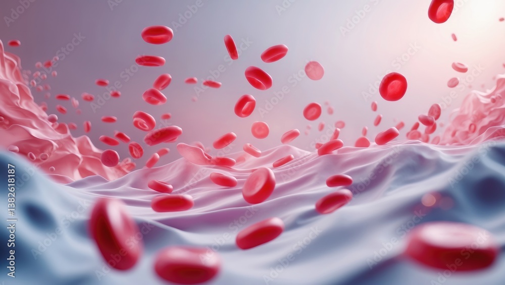 Red blood cells, erythrocytes. Microscope view, prevention and ...