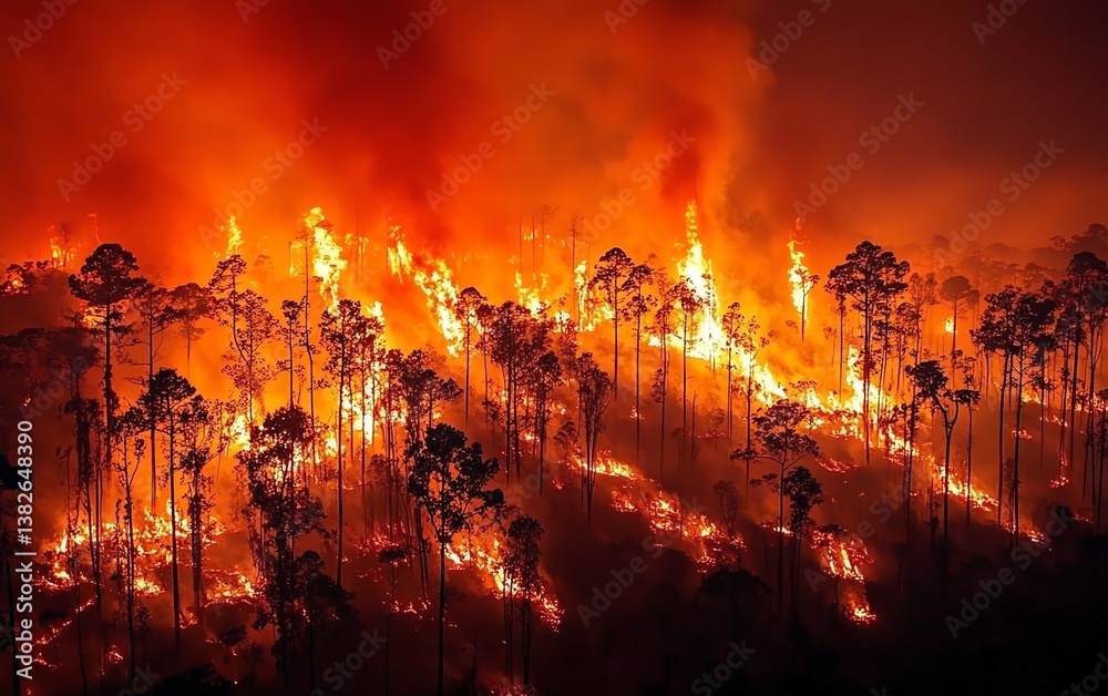 Ravaging fires in the Amazon rainforest Stock Illustration | Adobe Stock