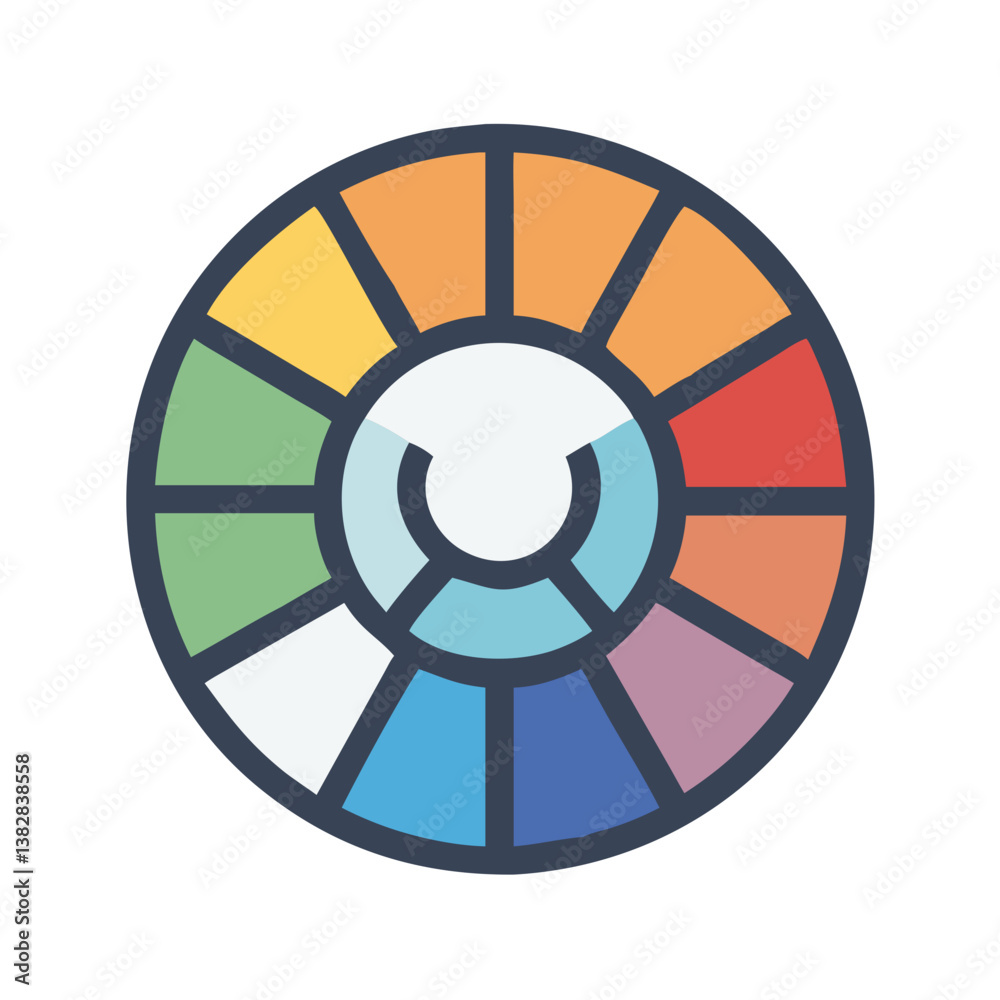 Fundamental Color Wheel Design Icon Stock Vector | Adobe Stock
