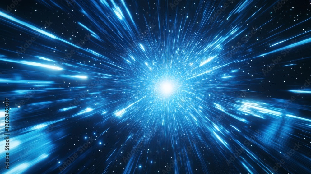 Abstract Star Wars Themed Background with Lightspeed Effect and Blue ...