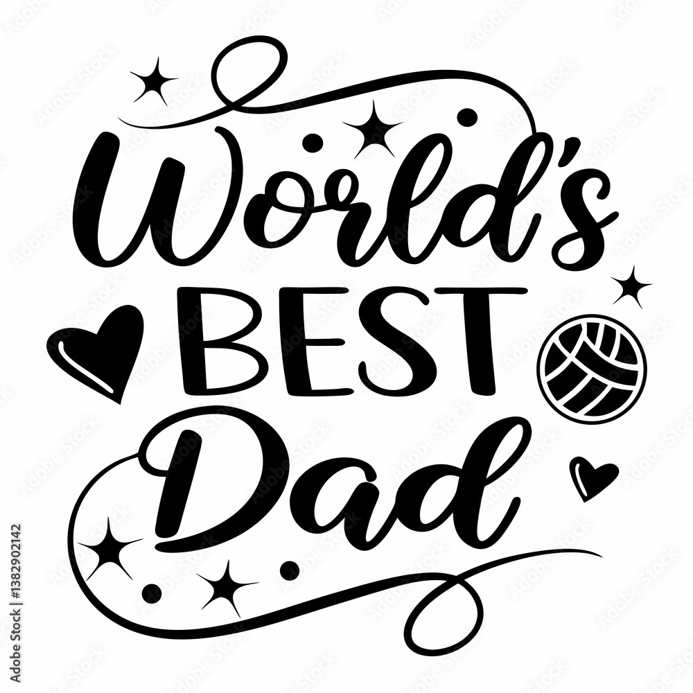 Worlds Best Dad Vector Design Element For Greeting Cards And Social ...