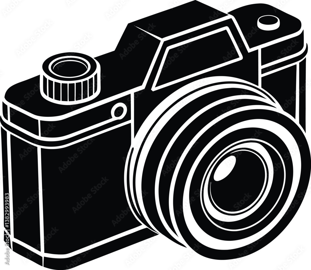 beautiful black camera vector silhouette art this is an editable and ...
