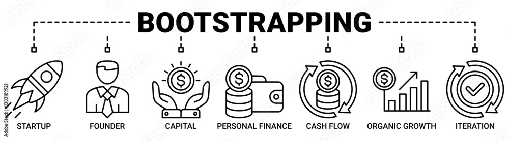 Bootstrapping banner web icon vector illustration concept with icon of ...