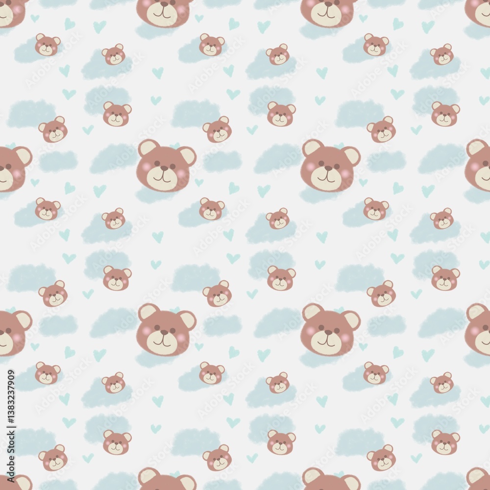 seamless pattern with teddy bears Stock Illustration | Adobe Stock