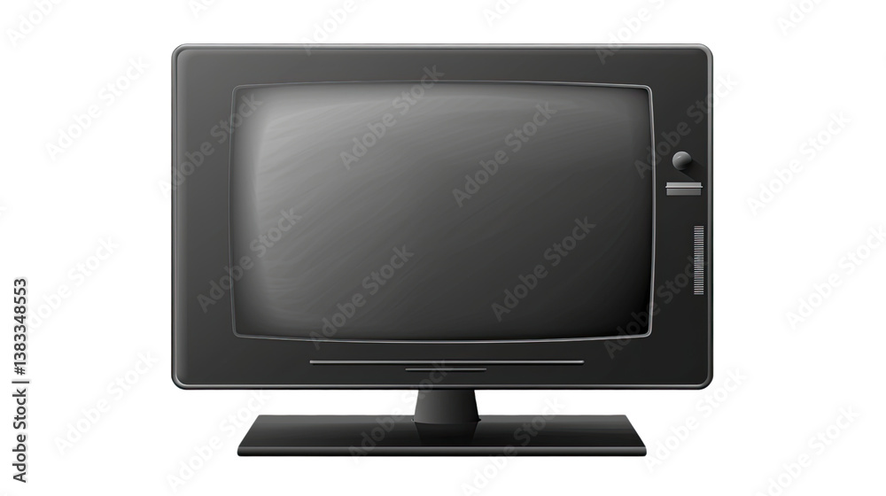 Retro TV: A classic television set, designed in a simple, modern style ...