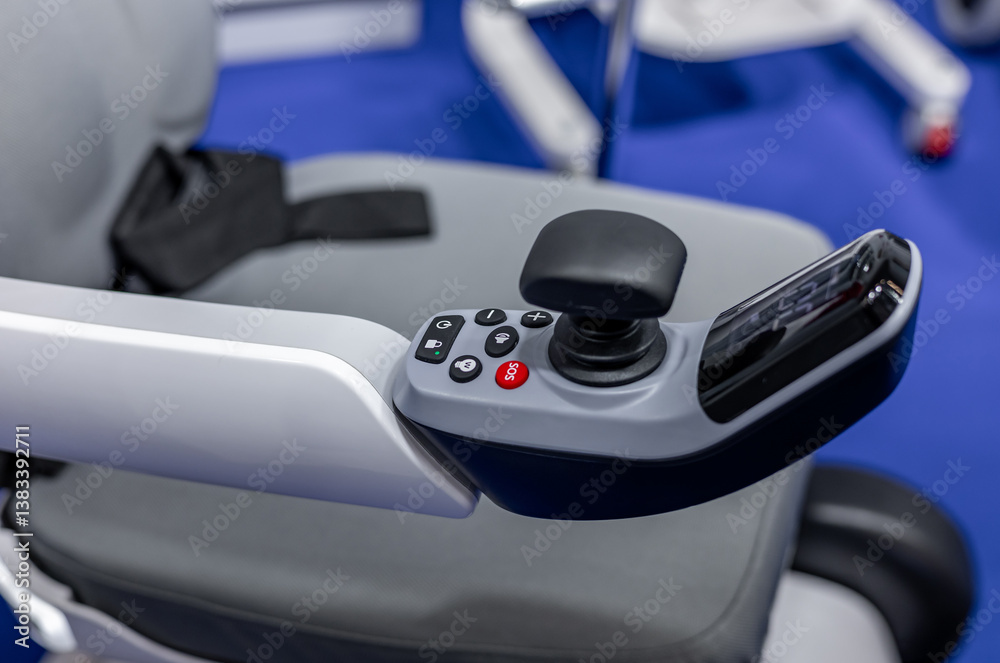 Hand control panel for electric wheelchair. joystick and buttons for ...