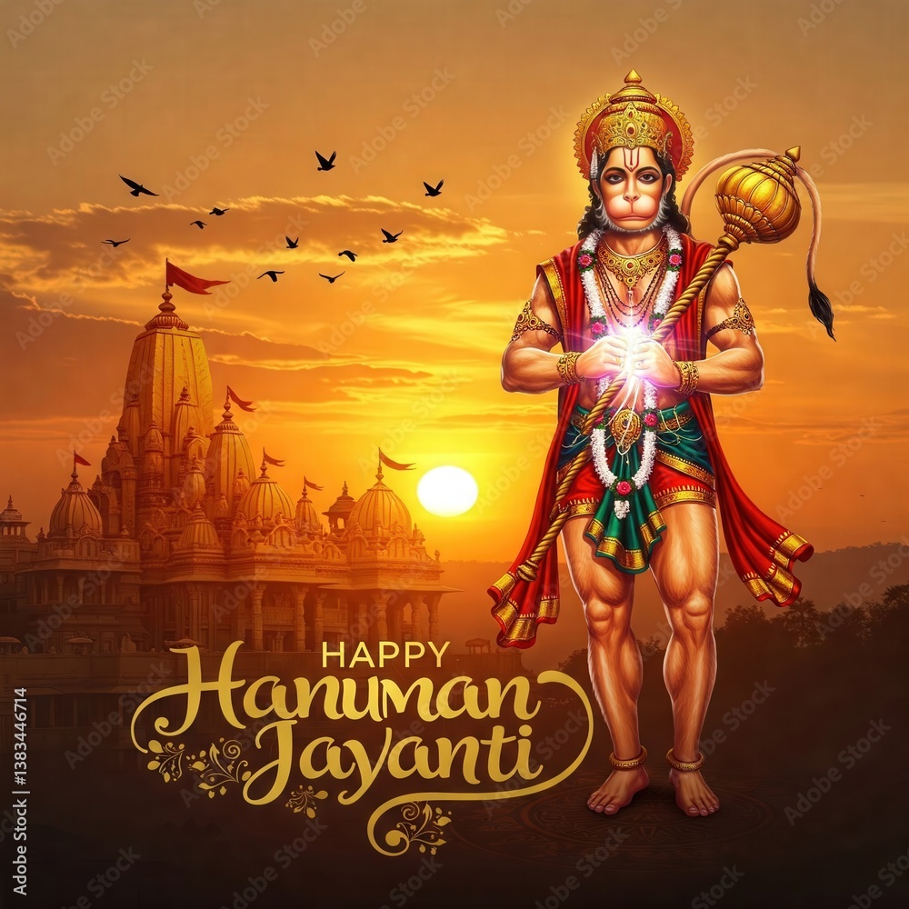 Hanuman Jayanti Poster 4K HD Wallpaper Background Picture | Majestic ...