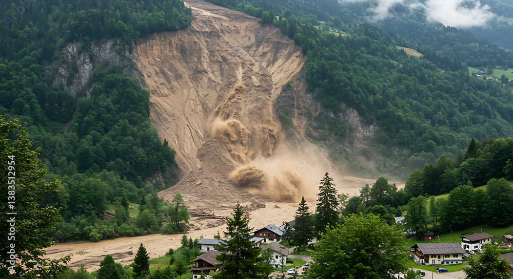Devastating Landslide Engulfs Mountainside Village A Natural Disaster ...