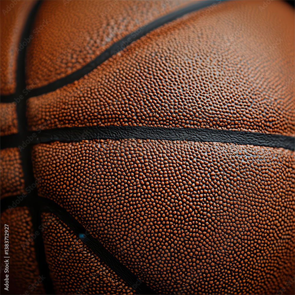 Basketball's Detailed Texture: A close-up showcases the intricate ...