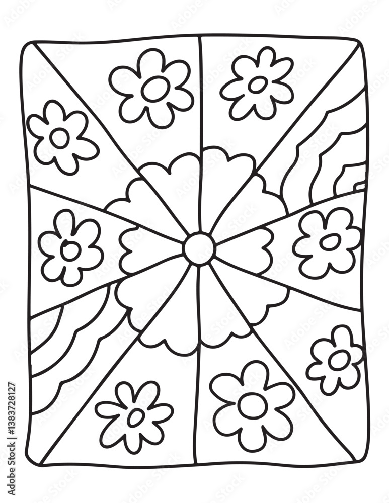 Simple mandala coloring pages, hand drawn vector illustration, bold ...