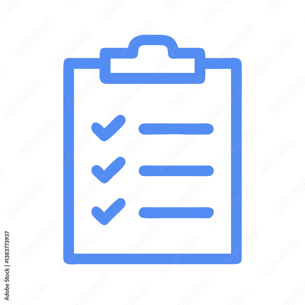 Vector de Stock Vector icon, sign checklist on clipboard with check ...