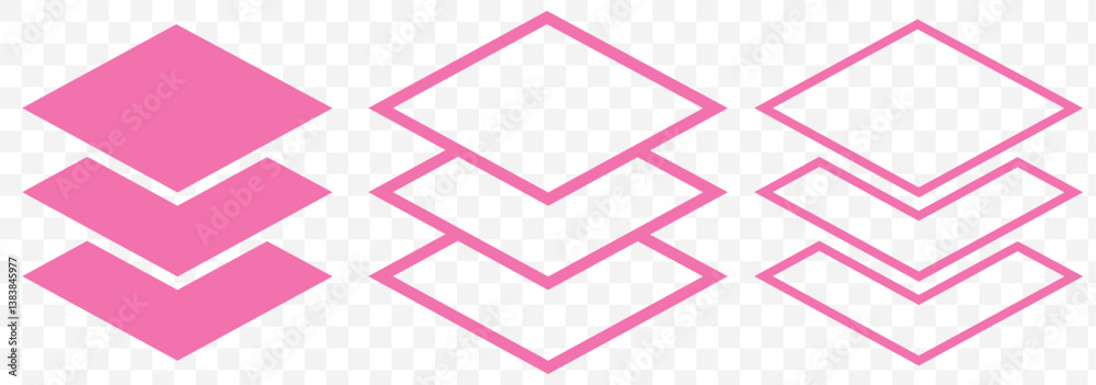 Vector de Stock Pink Layer icon. Logo of stack. Layer icons for paper ...