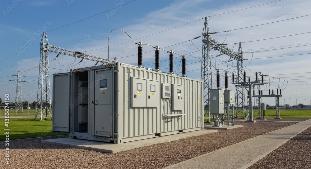 Modern Electrical Substation Container - A modern electrical substation ...