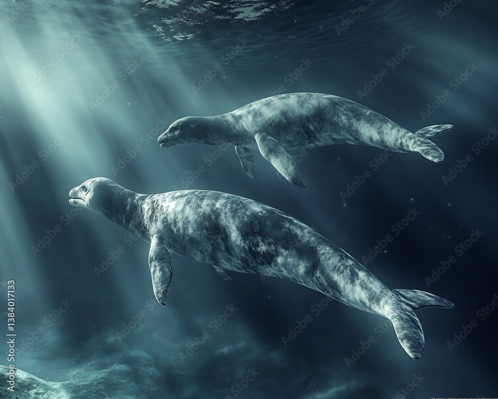 Model visualization of land water adaptation of marine mammals from ...