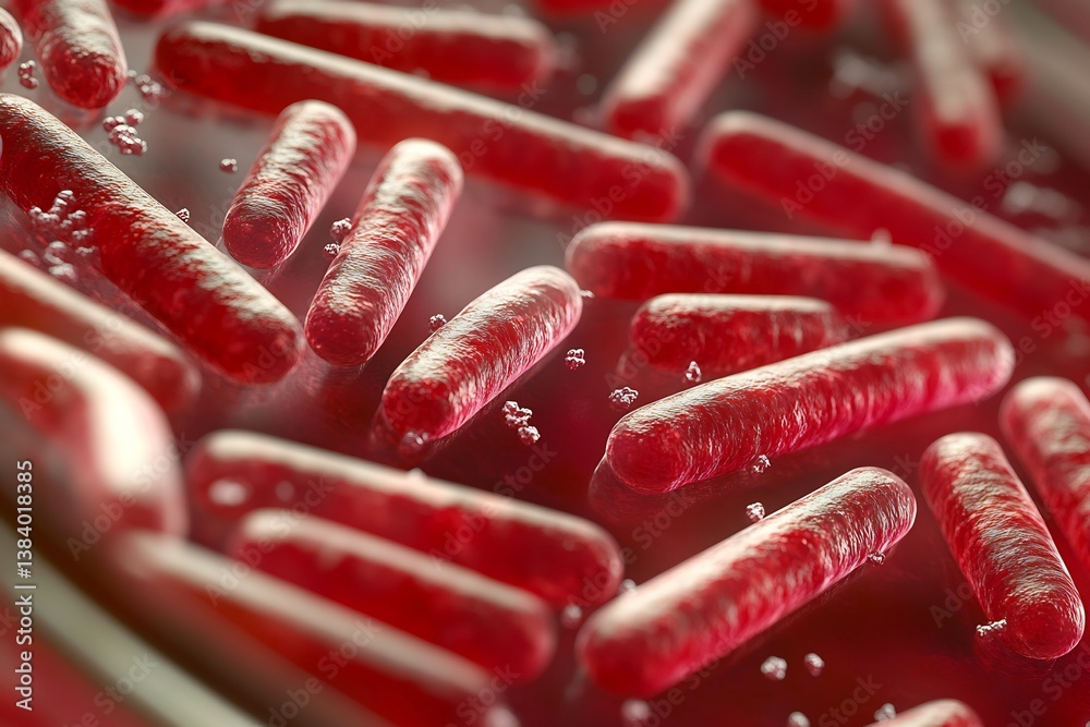 Realistic rendering of ancient bacteria combining extreme close up ...