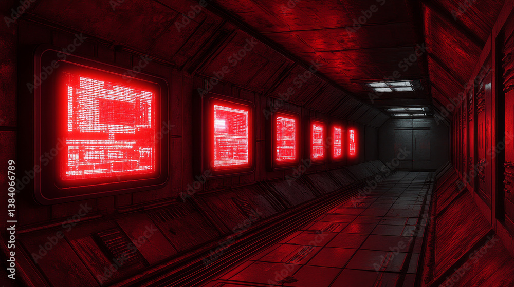 Ilustración de Stock HUD danger and alert attention vector red ...