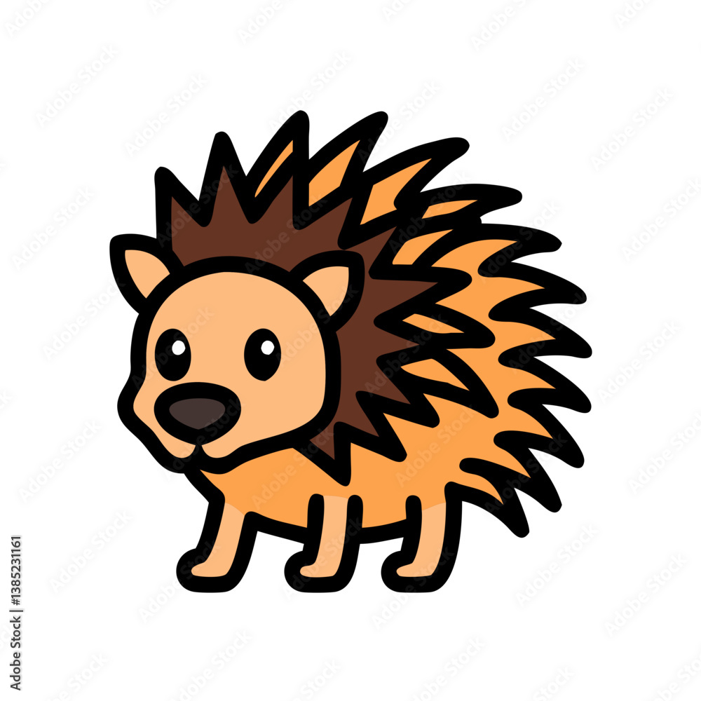Cute cartoon hedgehog illustration vector drawing for kids children ...