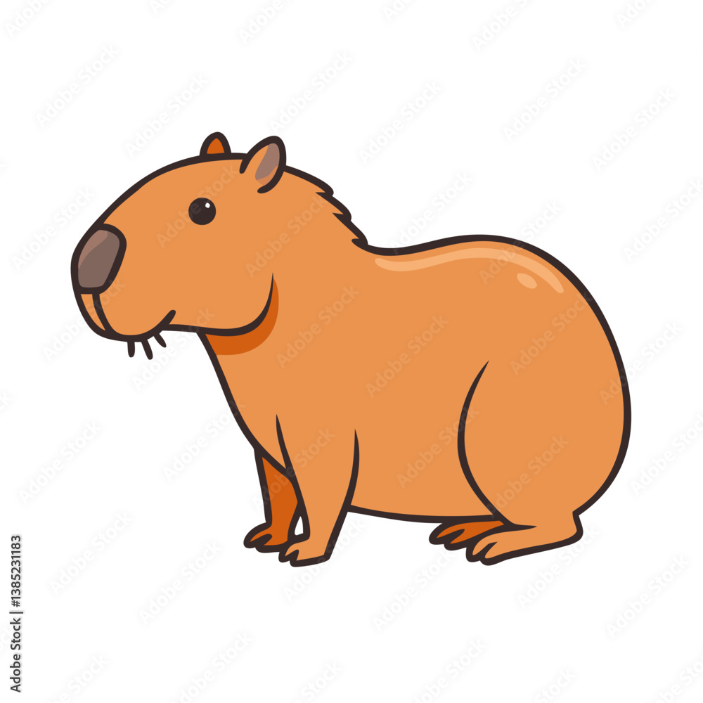 Cute capybara cartoon vector illustration download for kids educational ...