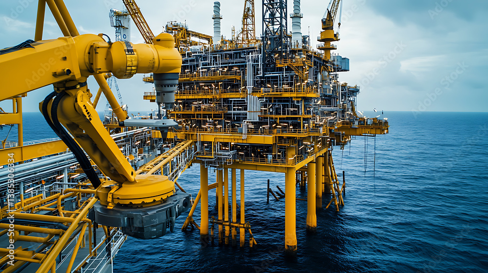 An AI powered robot conducting inspections and repairs on offshore oil ...