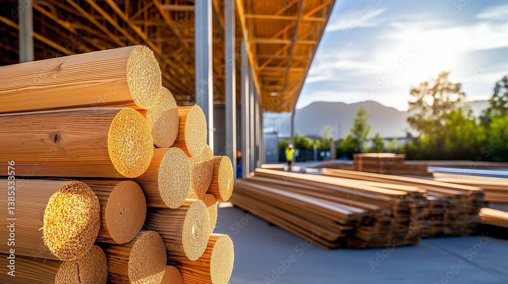 Wood for Building an Eco-House, Construction Site Using Eco-Friendly ...