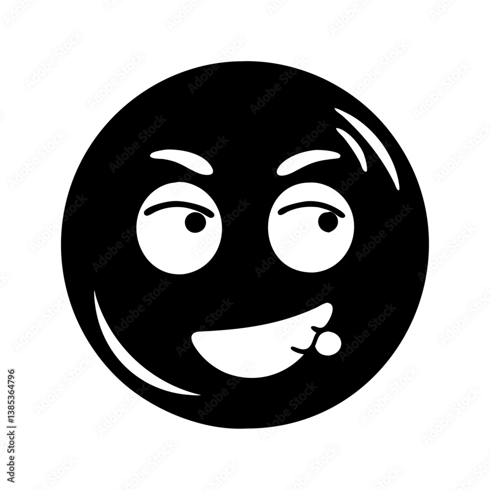 emote reaction icon, emote reaction silhouette vector illustration ...
