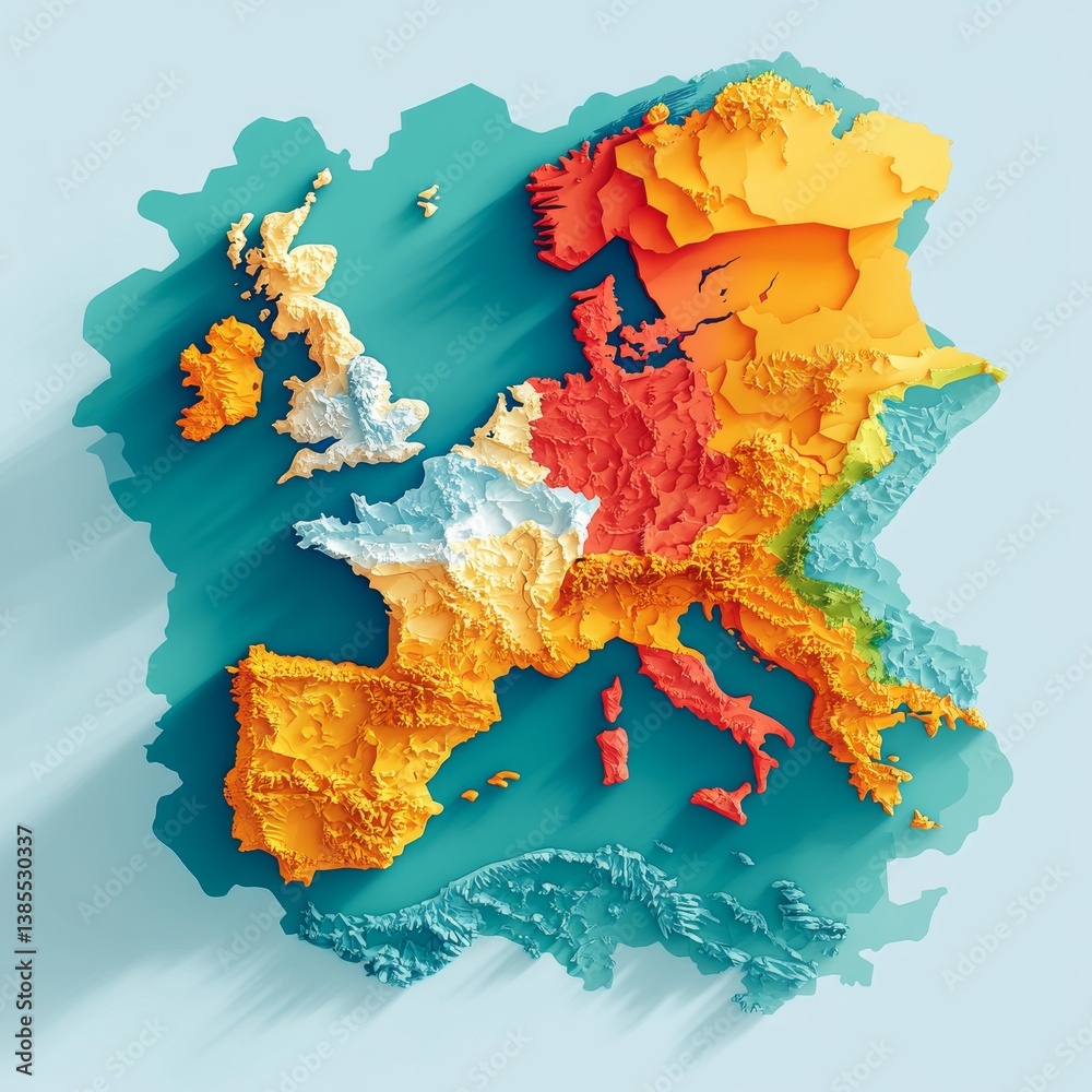 Map of Portugal and Spain. World map concept. Colored flat vector ...