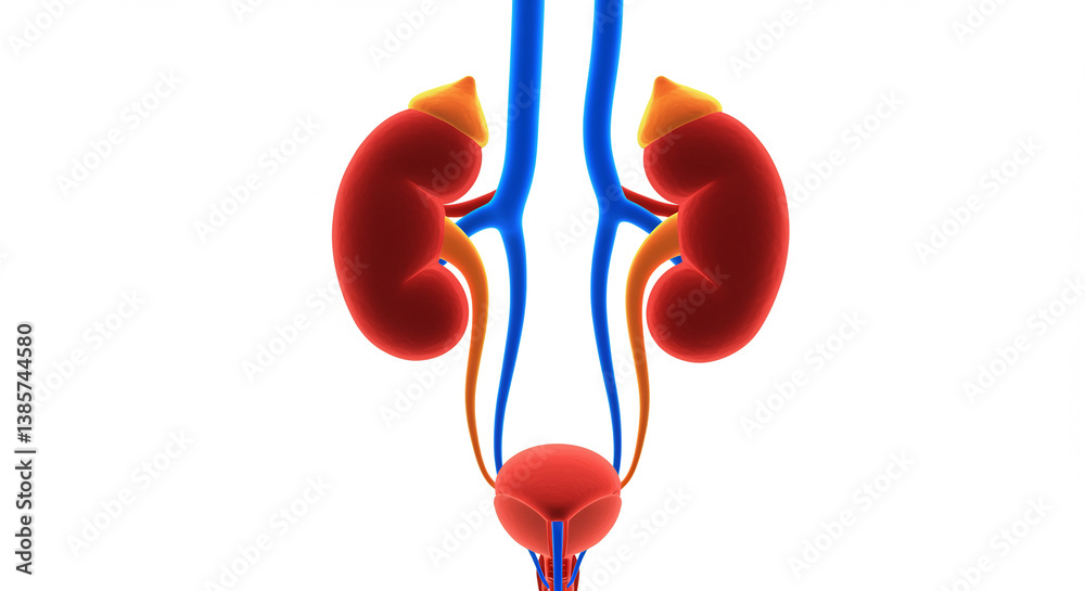 Kidneys Human Anatomy Diagram showing Urinary System with bladder and ...