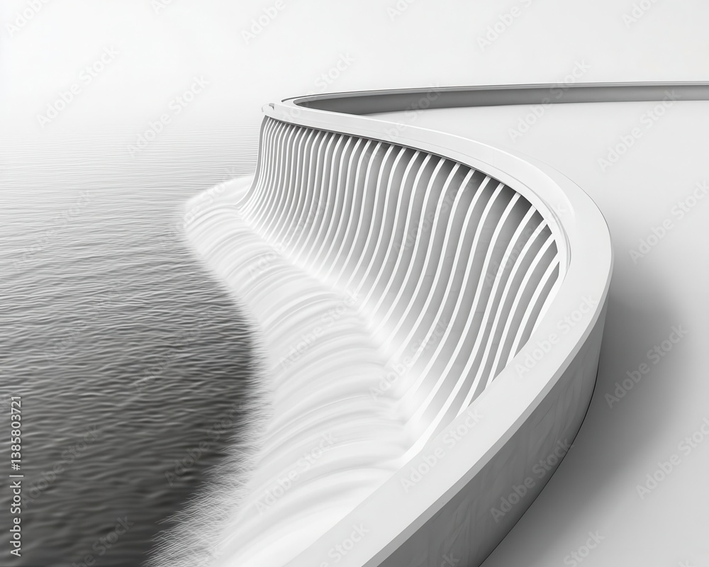 Crosssectional technical drawing of a dam s parapet wall, highlighting ...