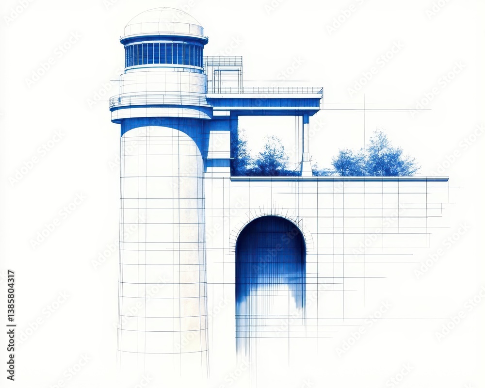 Exploded technical drawing of a dam s monitoring instrumentation ...